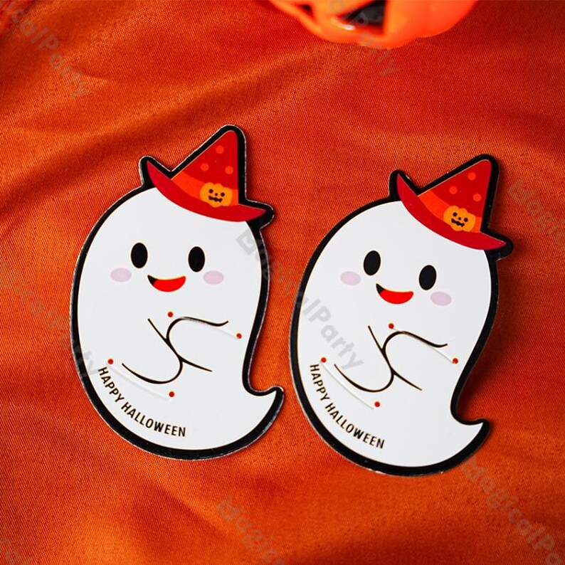 50pcs 2025 Halloween Candy Package Card Pumpkin Ghost Orange Lollipop ...