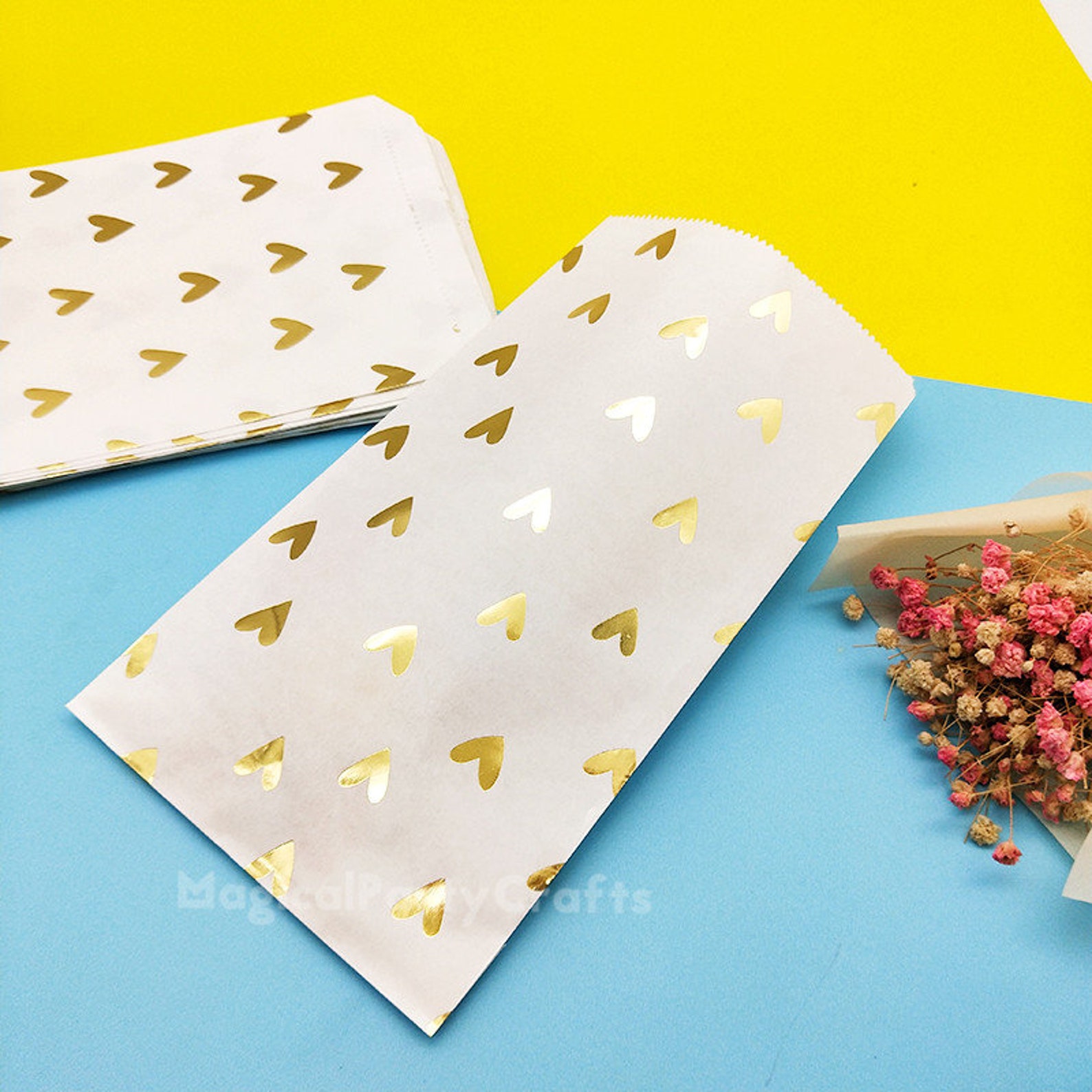 50pcs Pink Heart Paper Bag 1222.5cm Wedding Thanksgiving - Etsy