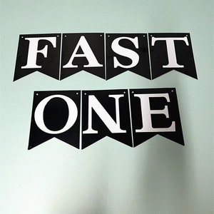 Fast One Flag Banner Vintage Race Car Birhday Banner Party Hanging Falg ...
