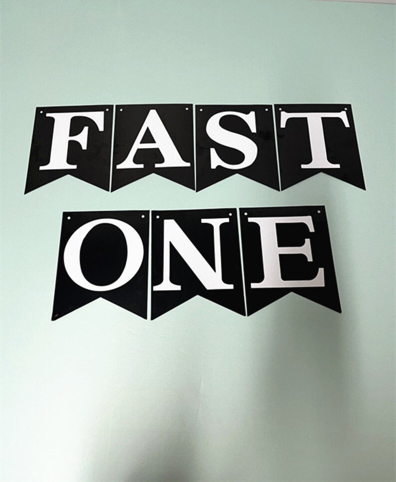 Fast One Flag Banner Vintage Race Car Birhday Banner Party - Etsy