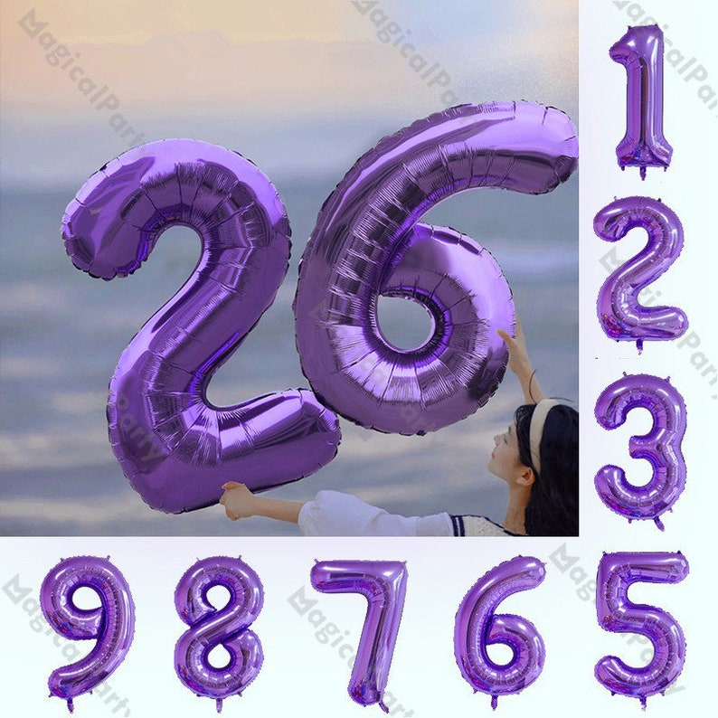 Gaint Purple Number Balloons Large 32/40 Foil Numbers - Etsy