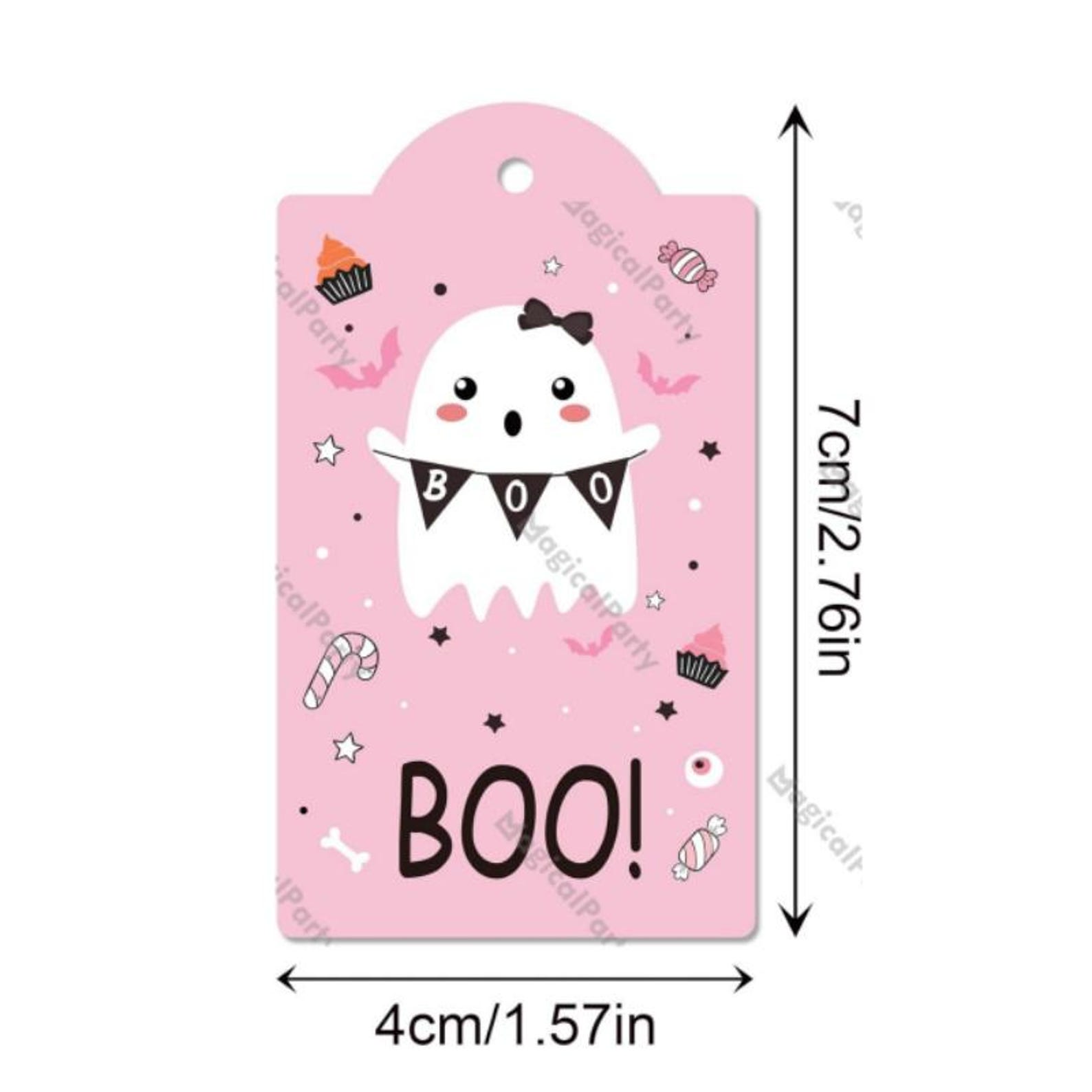 1 Set of 100pcs Happy Boom Day Gift Tag Halloween Ghost Tag Haunted ...