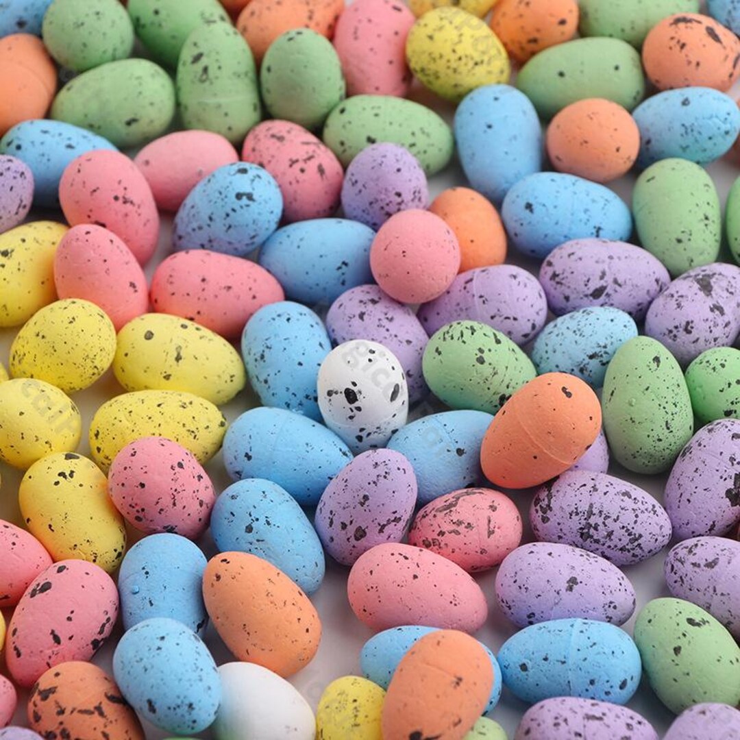 50pcs Easter Spotted Bird Egg Decor Easter Mini Foam Eggs Easter Spring ...