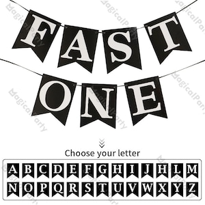 Fast One Flag Banner Vintage Race Car Birhday Banner Party Hanging Falg ...