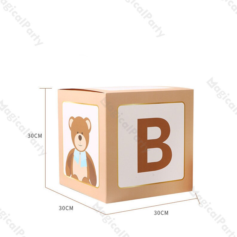 4pcs Rustic Baby Shower Blocks Custom Balloon Boxes Birthday - Etsy
