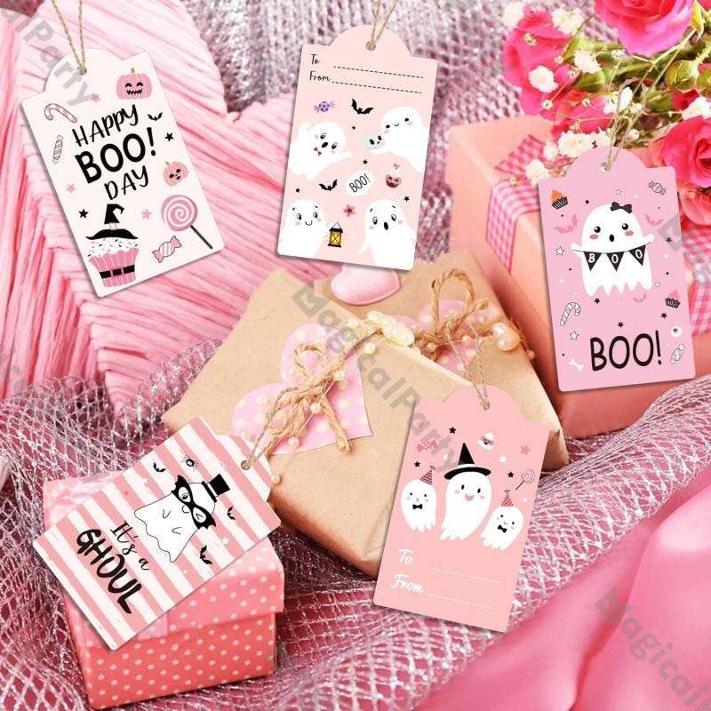 1 Set of 100pcs Happy Boom Day Gift Tag Halloween Ghost Tag Haunted ...