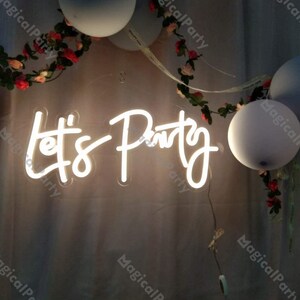 Let's Party Neon Sign,flex LED Neon Signs Light for Home Yard Party ...