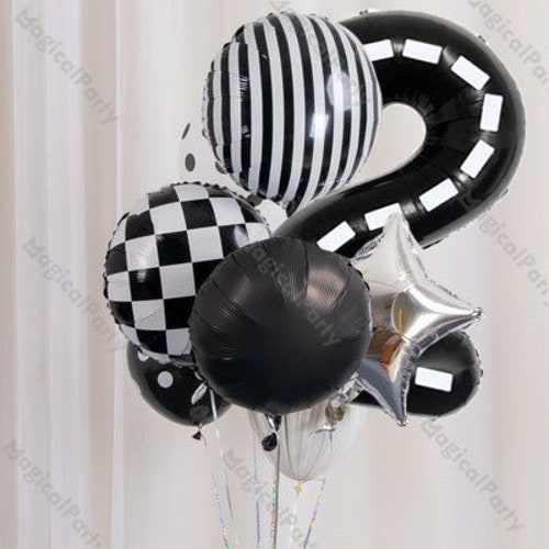 Retro Race Car Themed Black Number Balloon - Etsy