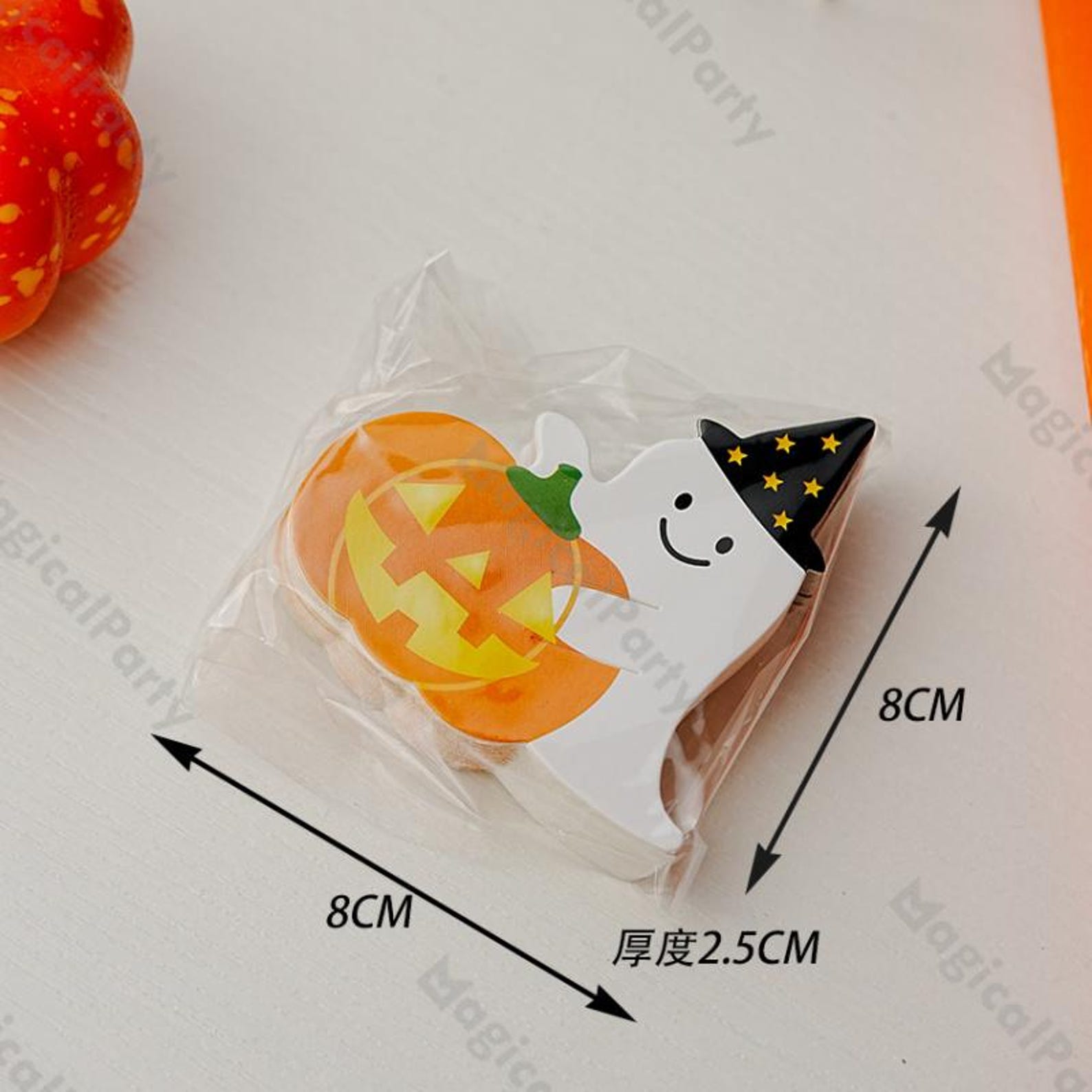 50pcs 2025 Halloween Candy Package Card Pumpkin Ghost Orange Lollipop ...