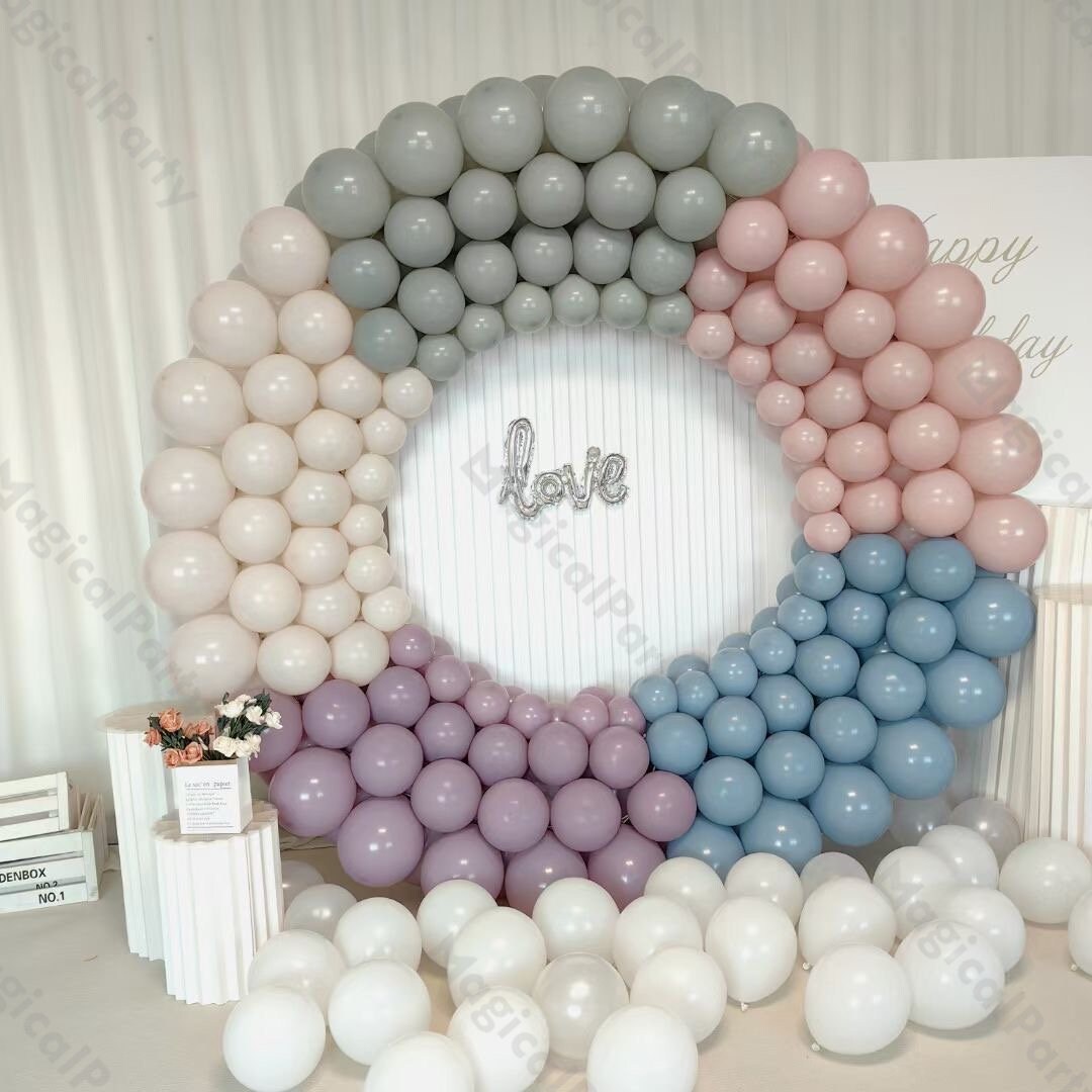 5/10/12/18inch Retro Taro Paste Smoke Blue Ink Green Dusk Pink Party ...