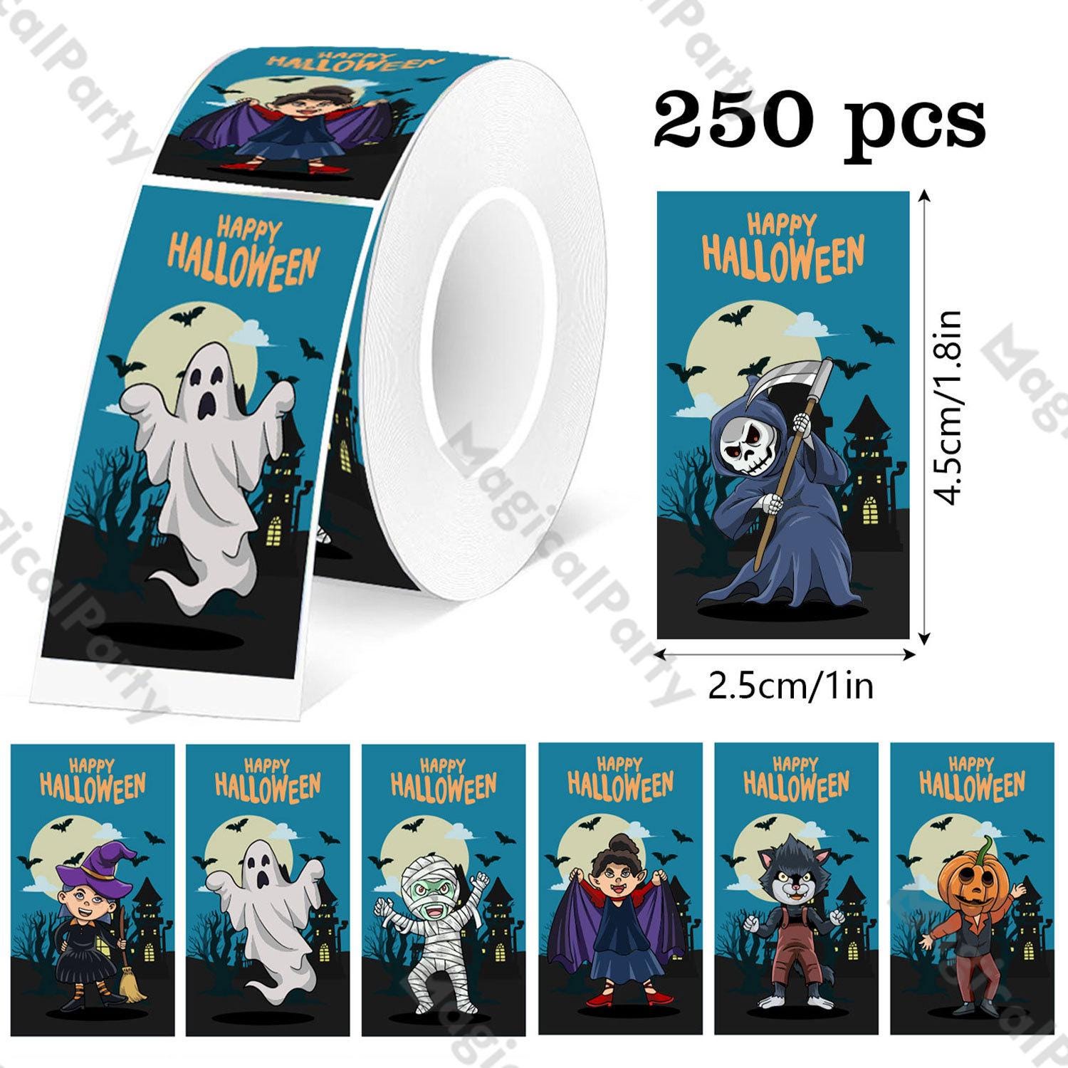 250/420pcs Halloween Cartoon Cute Ghost Pumpkin Head Graffiti Sticker ...