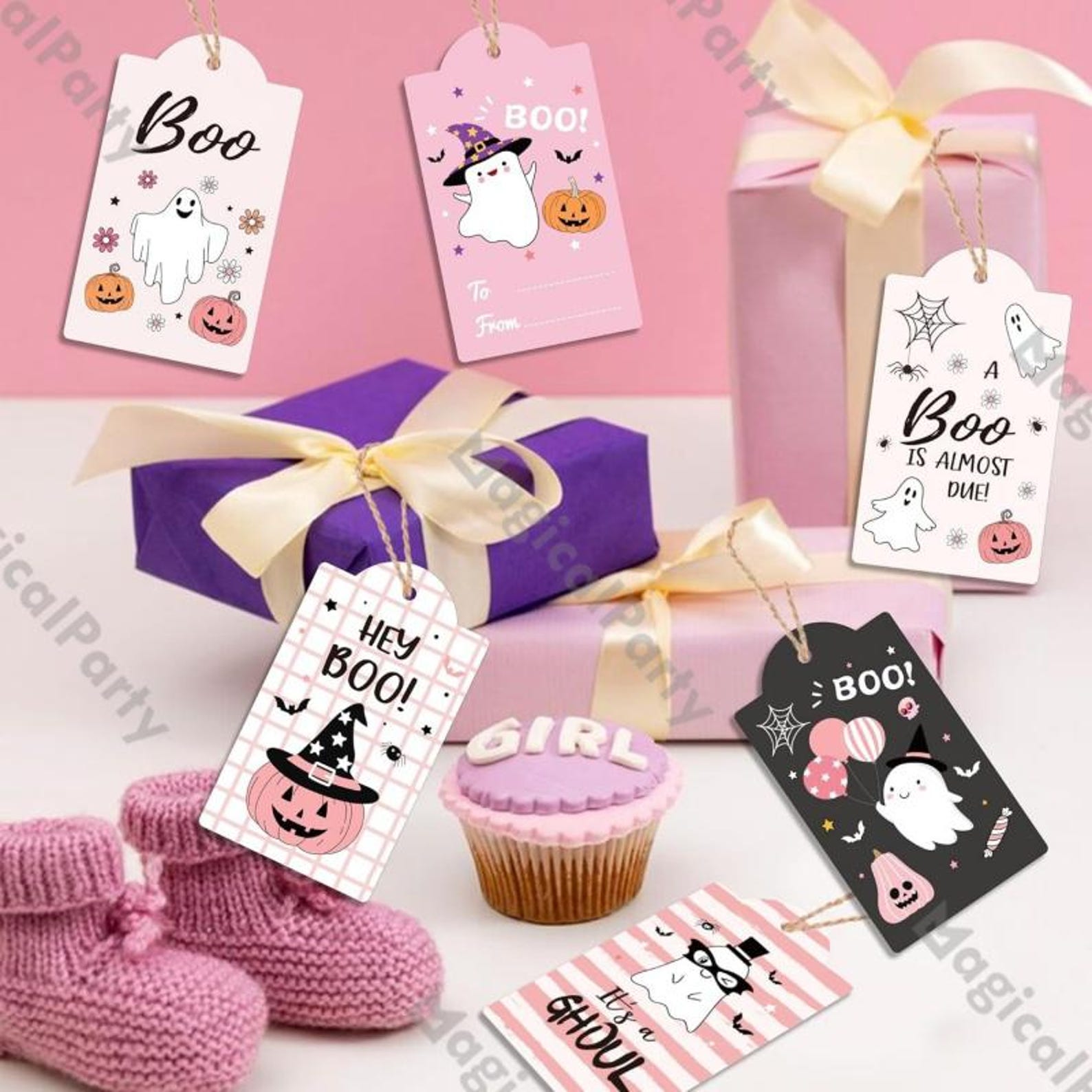 1 Set of 100pcs Happy Boom Day Gift Tag Halloween Ghost Tag Haunted ...