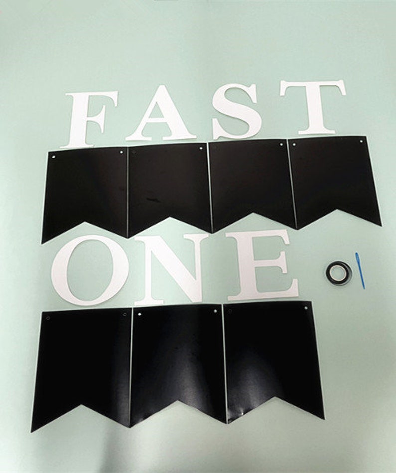 Fast One Flag Banner Vintage Race Car Birhday Banner Party - Etsy