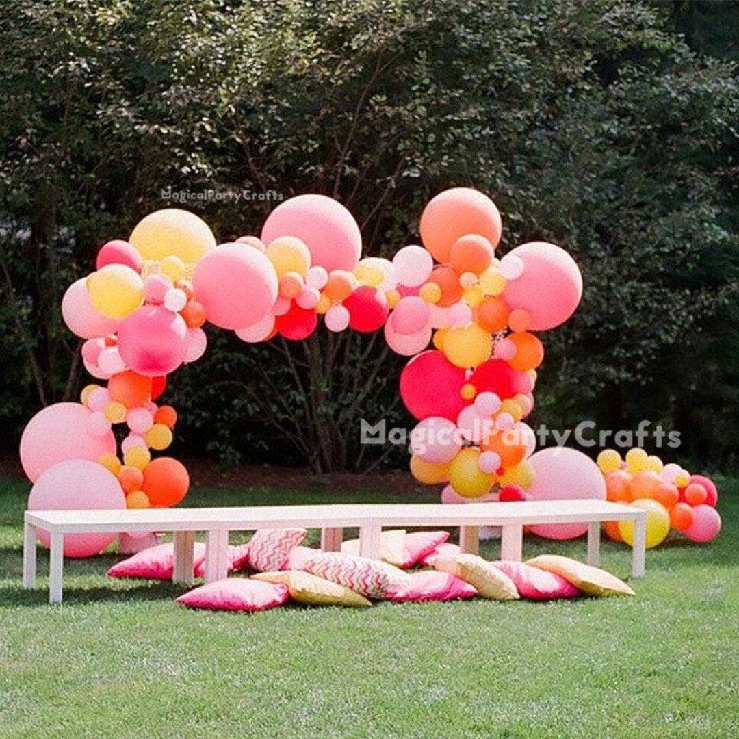 153pcs Hot Pink Coral Balloon Garlands Wedding Party Bridal Shower ...