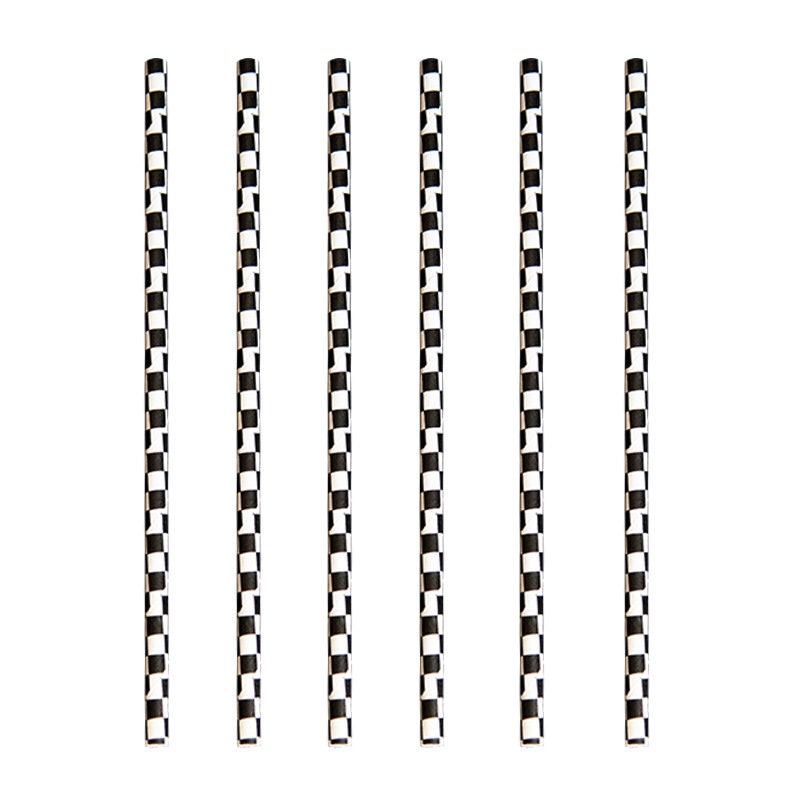 100pcs Racing Party Black Checkered Paper Straws Red Grid Drinking ...