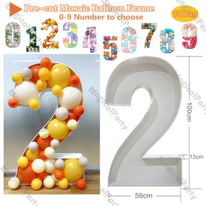 Number 1 Pre-cut Giant Balloon Frame Mosaic Light up Kit Balloon ...
