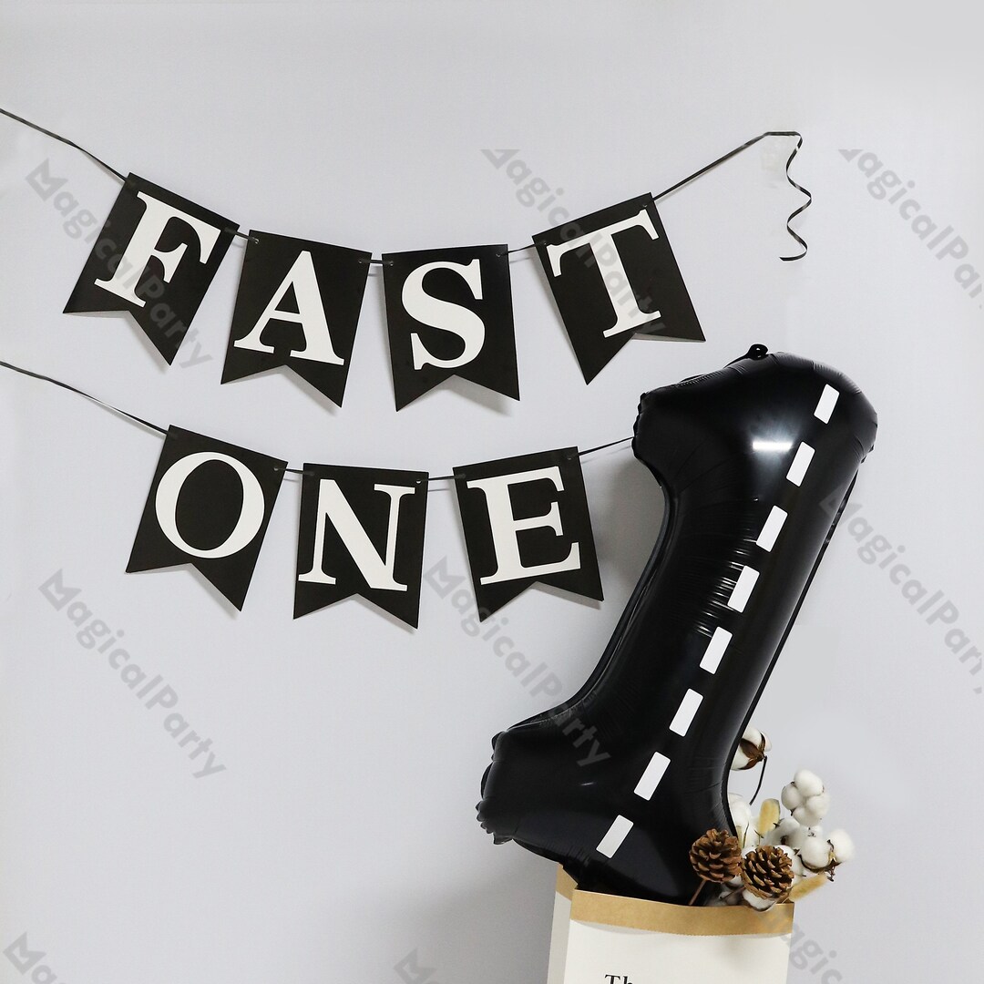 Fast One Flag Banner Vintage Race Car Birhday Banner Party Hanging Falg ...