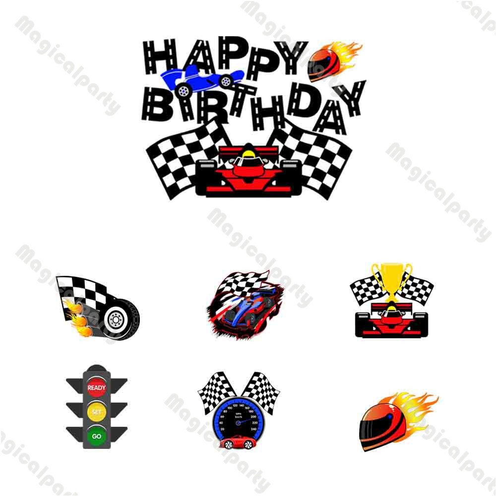 Race Car Theme Birthday Cake Topper Racing Happy Birthday 2nd - Etsy