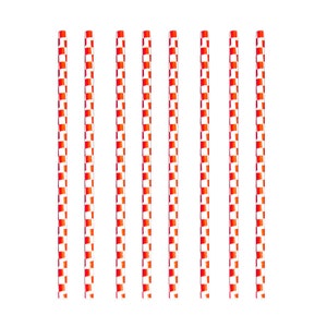 100pcs Racing Party Black Checkered Paper Straws Red Grid Drinking ...