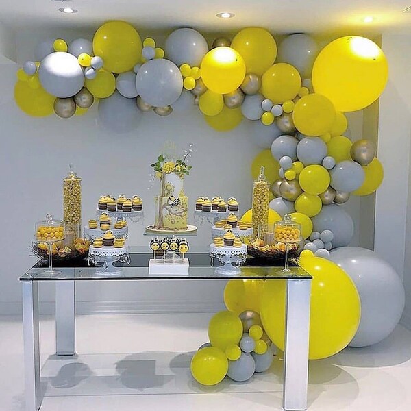 Yellow Gray Party - Etsy