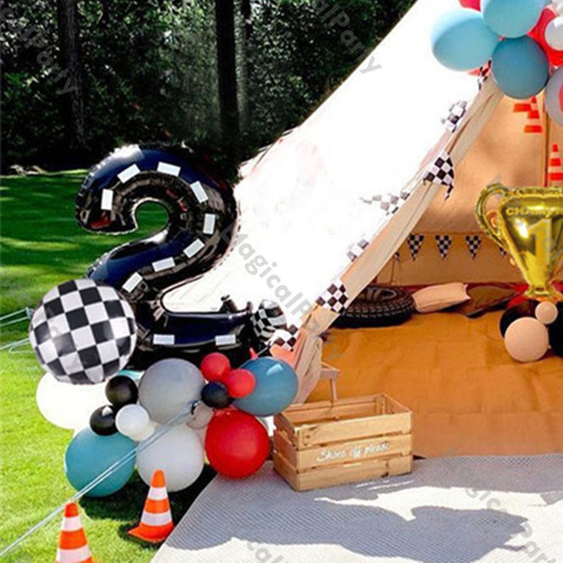 Retro Race Car Themed Black Number Balloon - Etsy