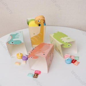 12pcs Dinosaur Popcorn Box Cartoon Dinosaur Candy Snack Treat Boxes for ...