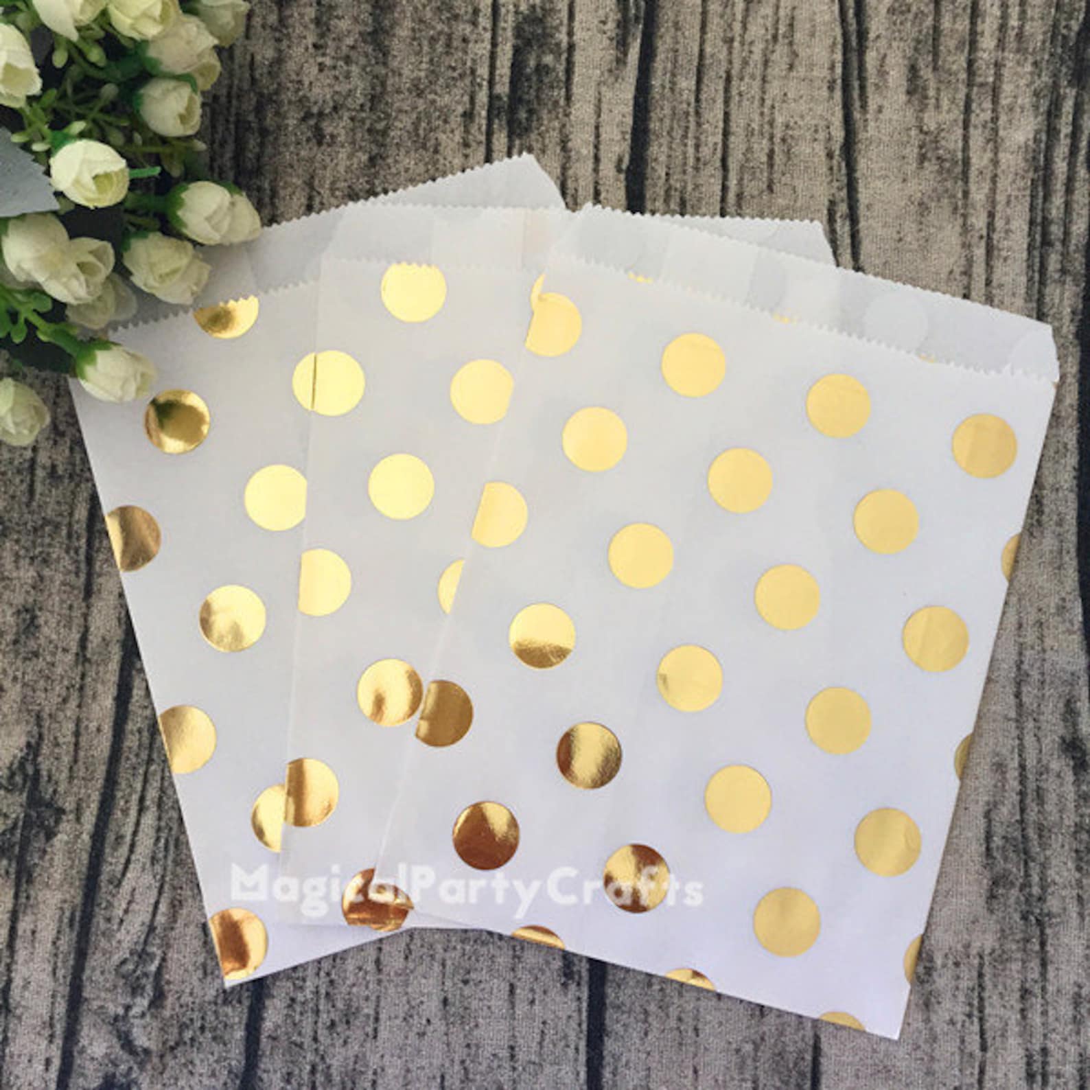 25pcs Foil Gold Silver Paper Bag Dot Stripe Stars Chevron Mini - Etsy