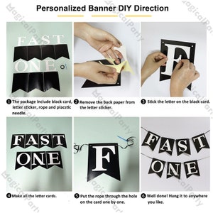 Fast One Flag Banner Vintage Race Car Birhday Banner Party Hanging Falg ...