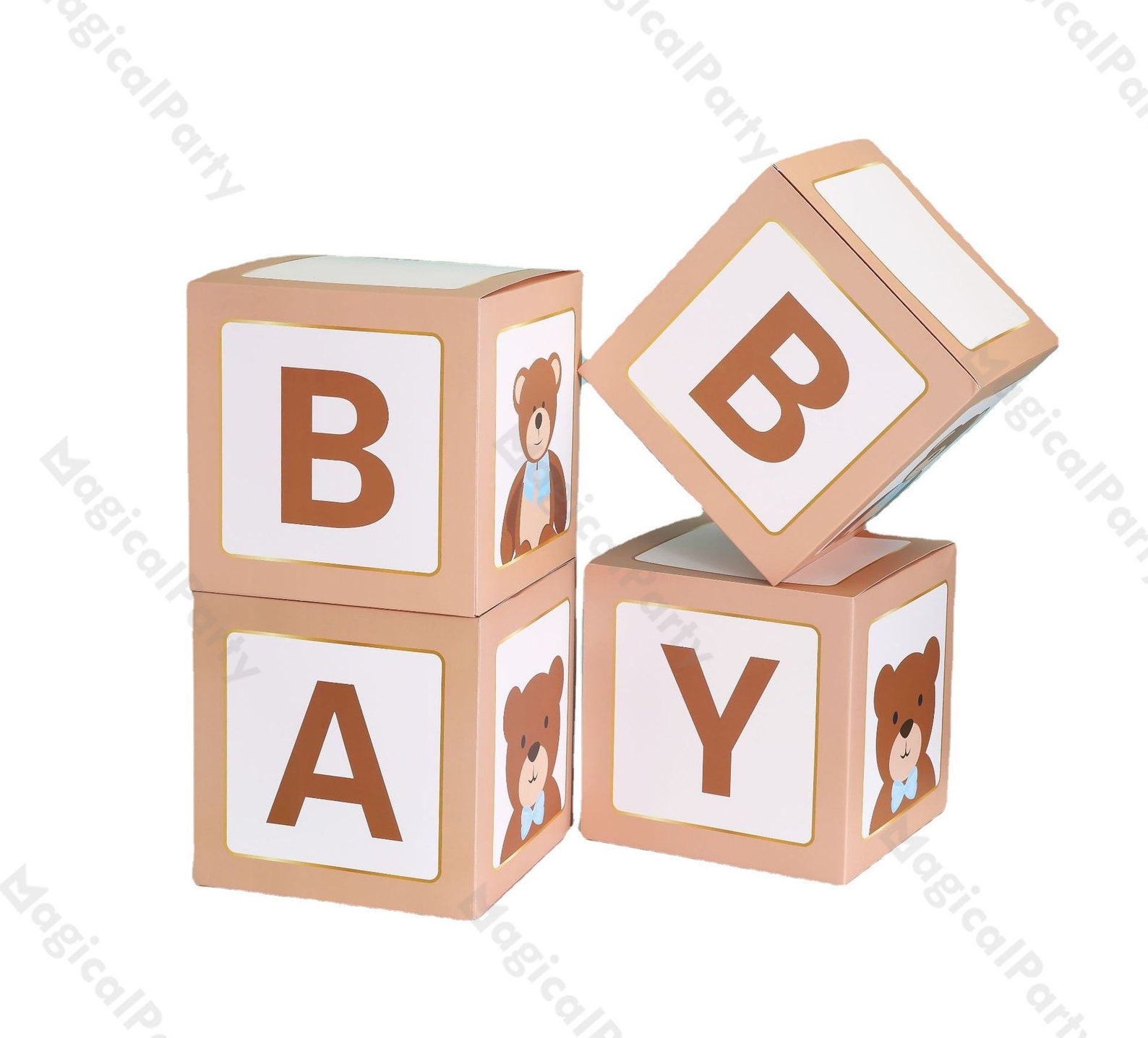 4pcs Rustic Baby Shower Blocks Custom Balloon Boxes Birthday - Etsy
