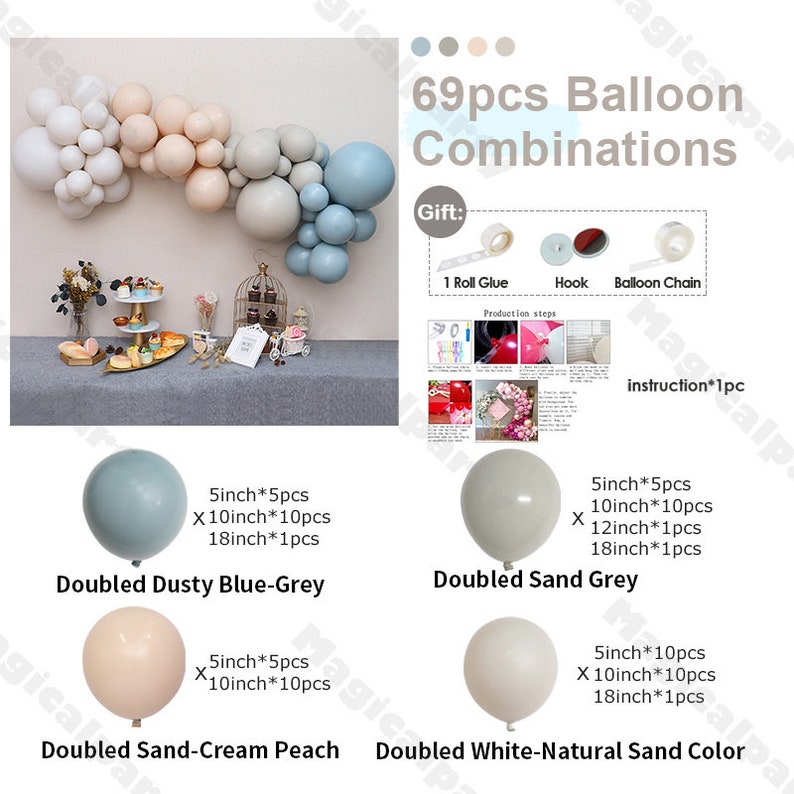 69pcs Natural Balloon Garland Arch Kit Doubled Cream Peach - Etsy