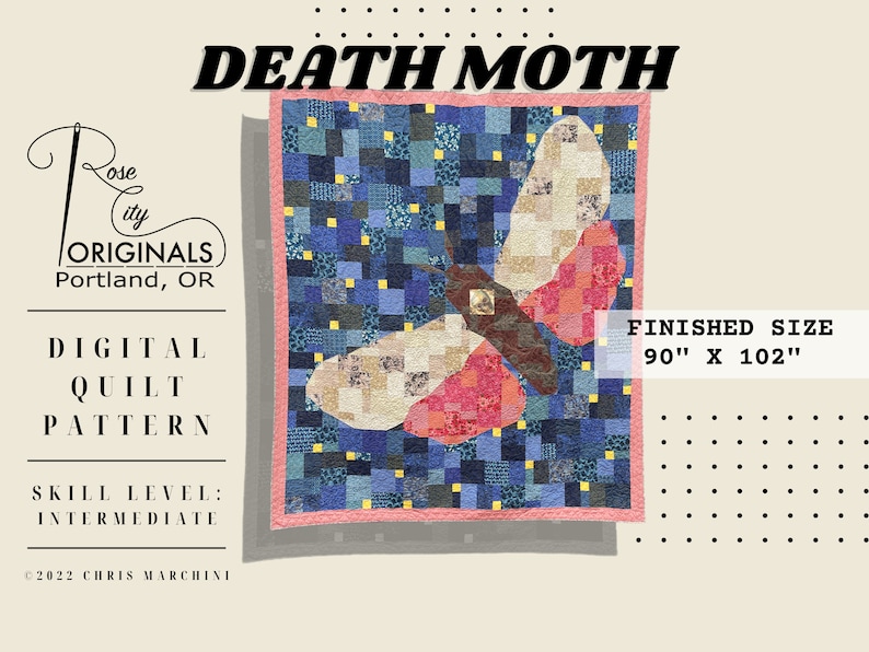 Death Moth - Patchwork Quilt Pattern - PDF Download - Etsy