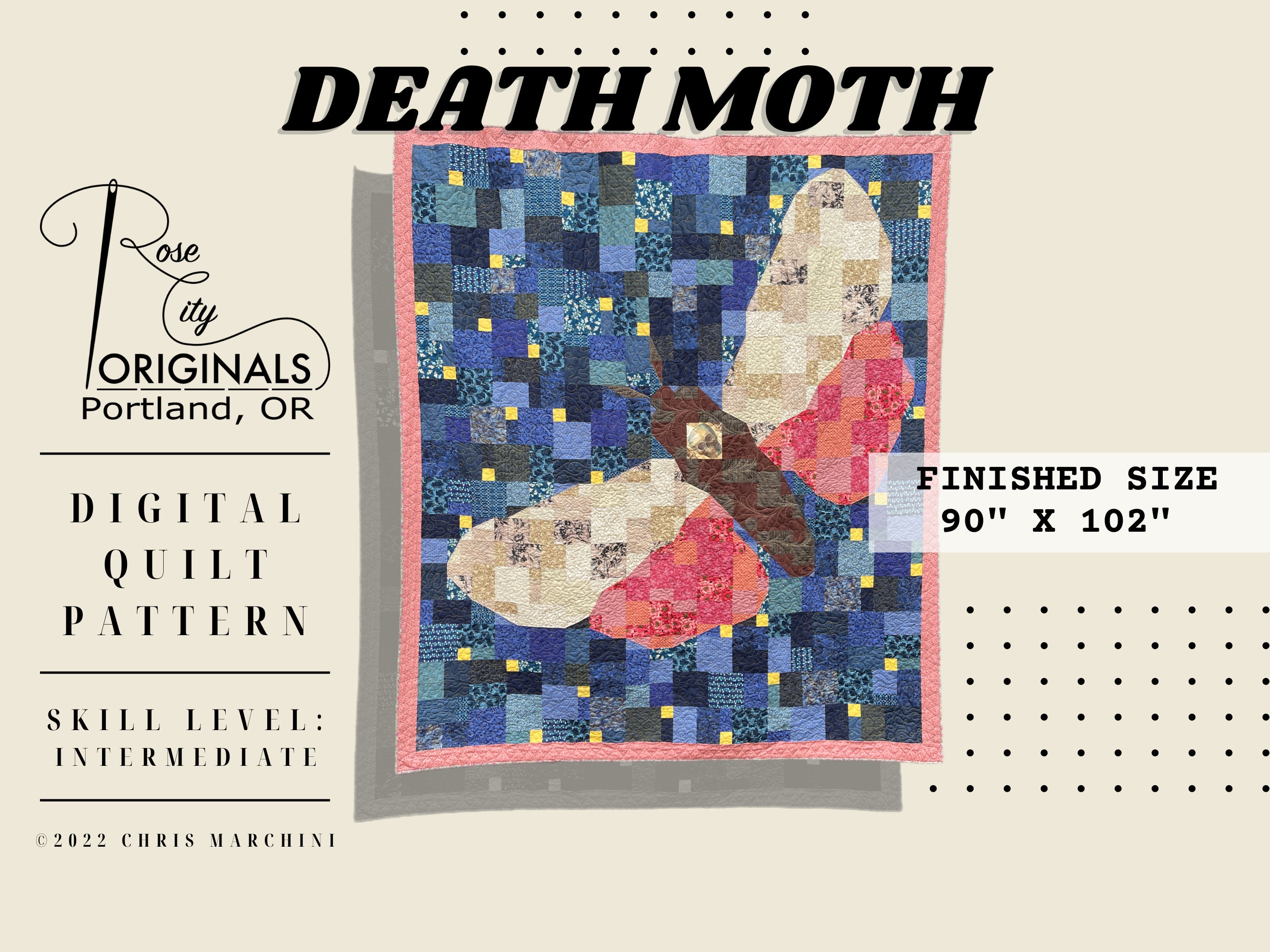 Death Moth - Patchwork Quilt Pattern - PDF Download - Etsy