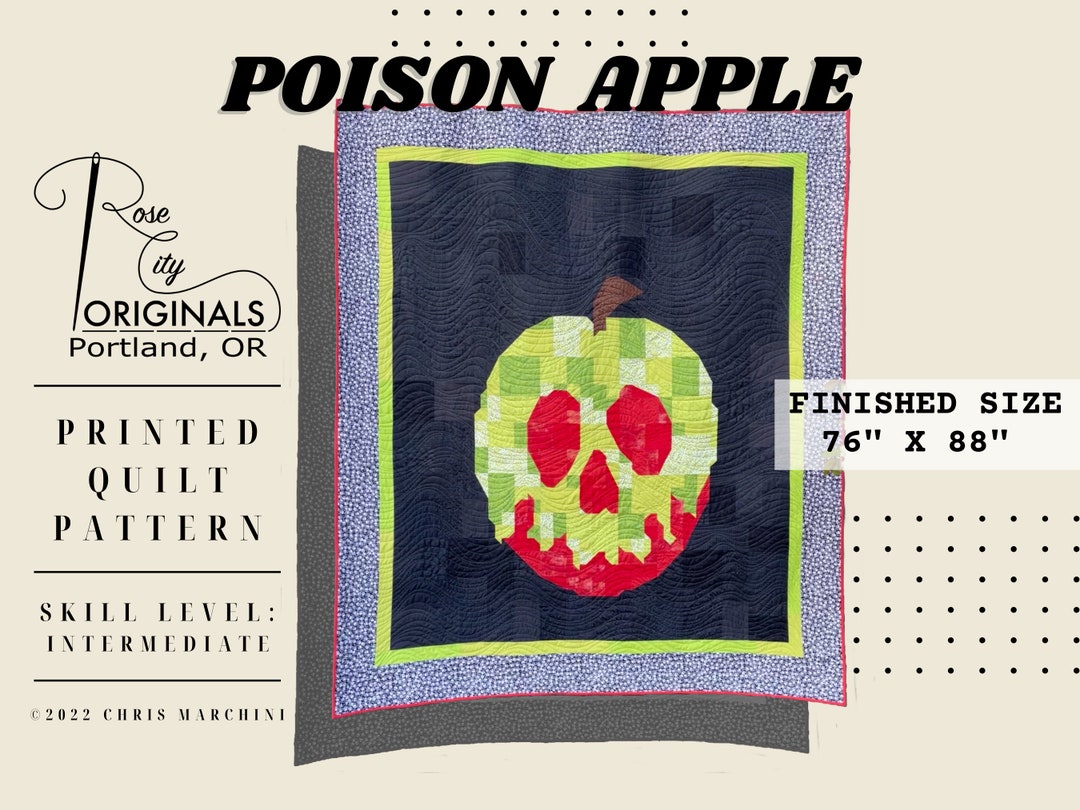 Poison Apple Patchwork Quilt Pattern Printed BOOKLET Copy - Etsy