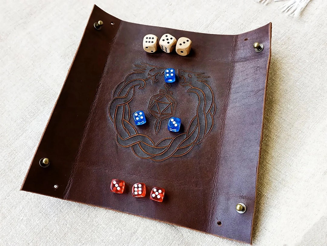 Leather Dnd Dice Holder Valet Tray for Men Custom Dice Roller - Etsy