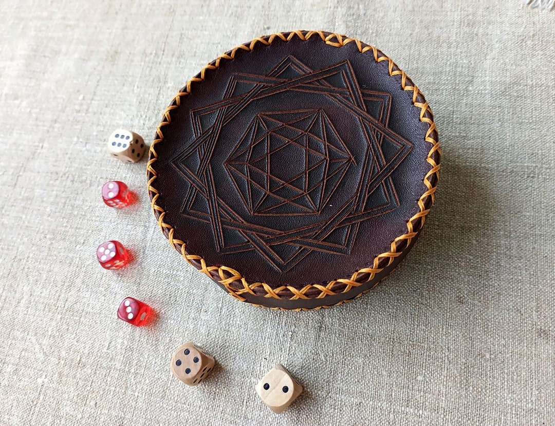 Sorcerer Sacred Geometry Dice Storage Dice Box Leather Custom - Etsy