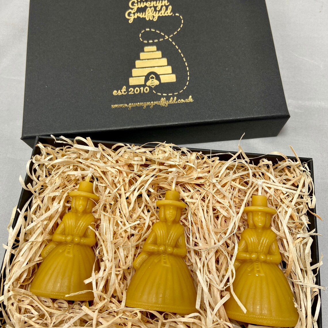 Welsh Lady Beeswax Candles | Traditional Costume | Boxed Gift Set of 3 ...