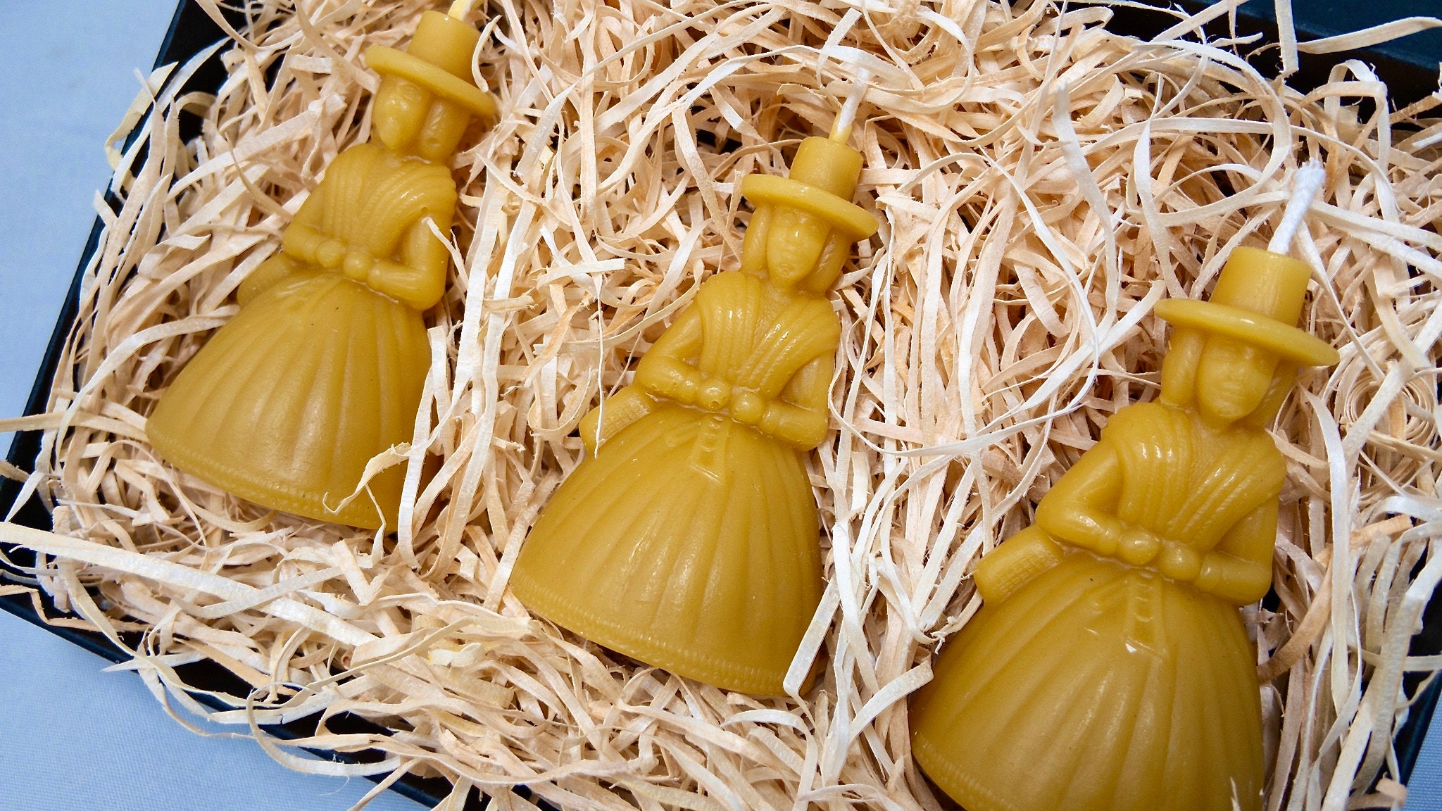 Welsh Lady Beeswax Candles | Traditional Costume | Boxed Gift Set of 3 ...