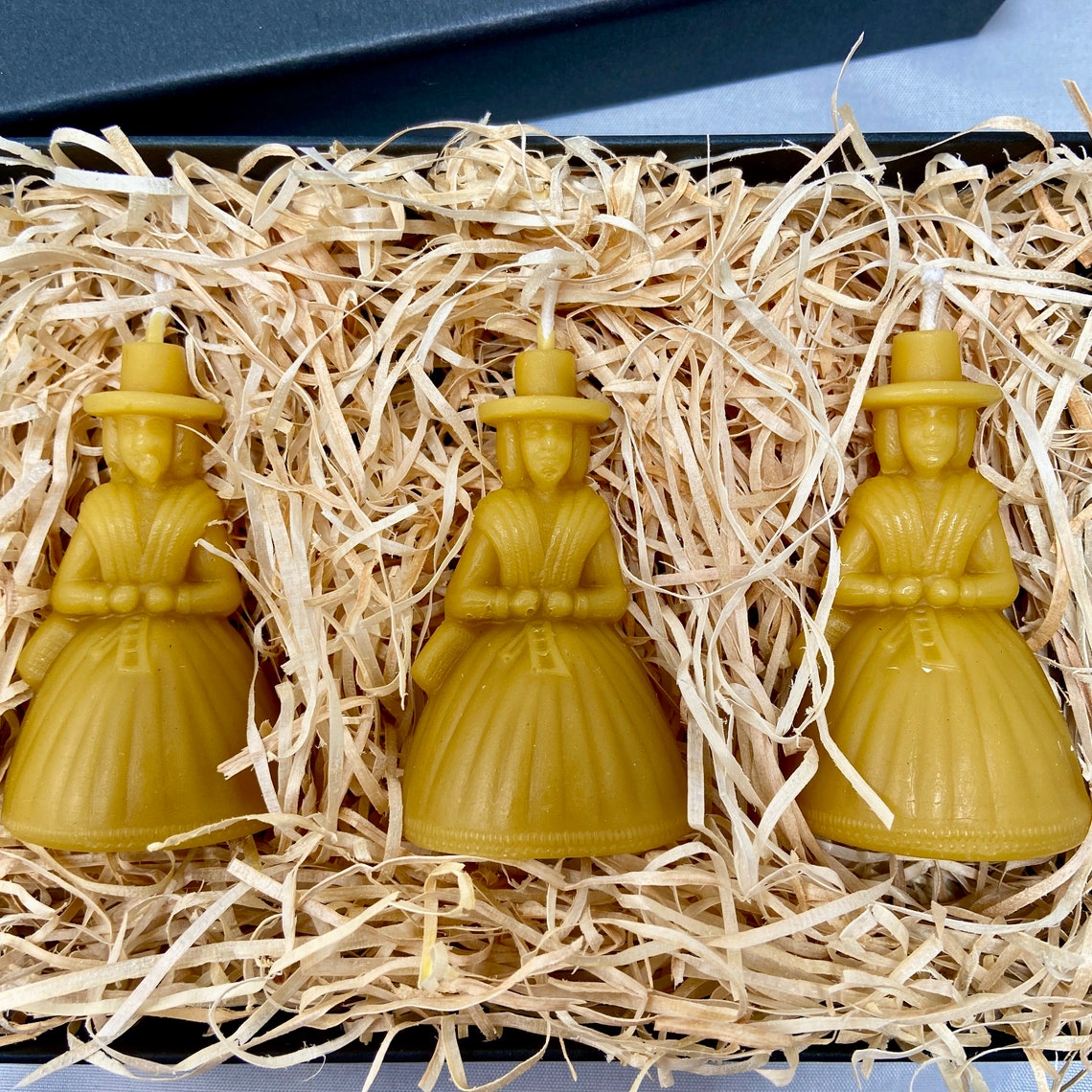 Welsh Lady Beeswax Candles | Traditional Costume | Boxed Gift Set of 3 ...