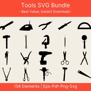 158 Mechanic Tools Bundle Svg, Tools Clipart, Tools Silhouette, Tools ...