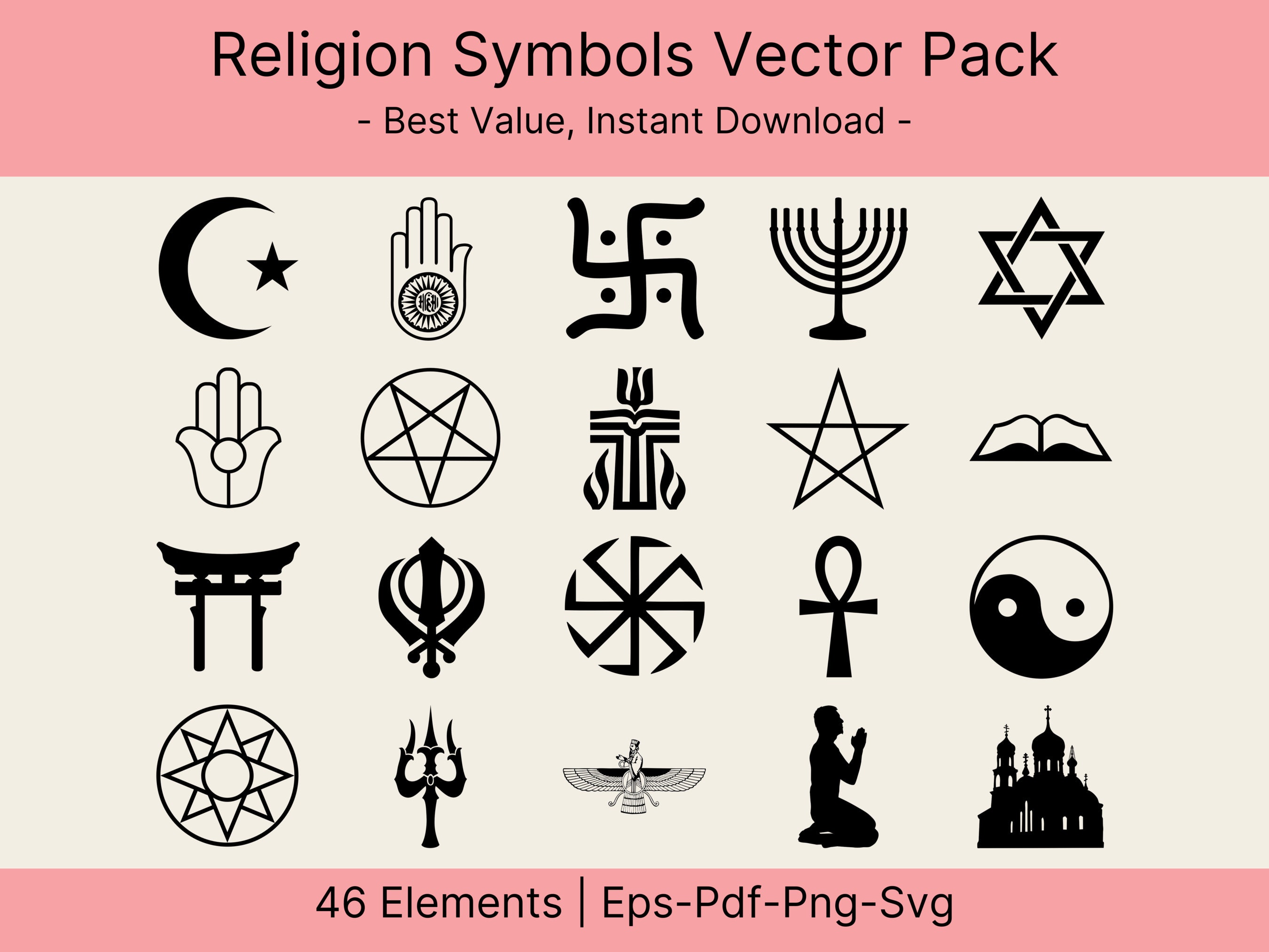Religious SVG Bundle, 46 Spiritual Emblems Svg, Christian Svg ...