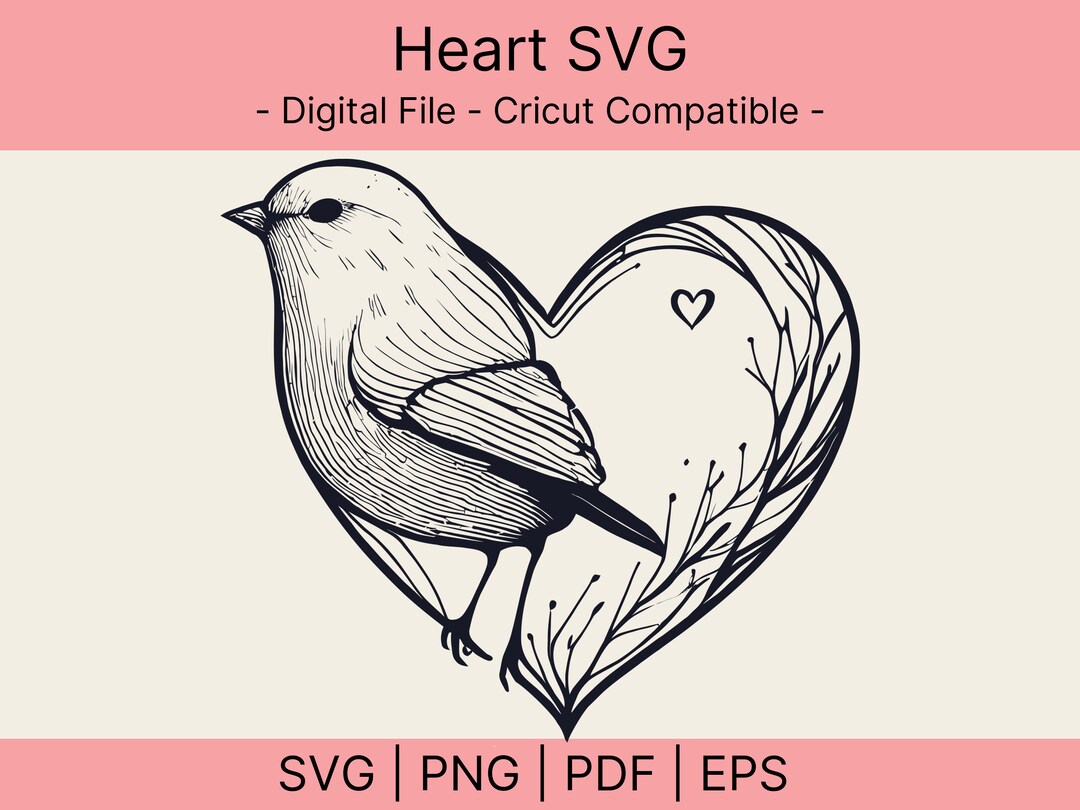 Heart Svg, Bird Svg - Etsy