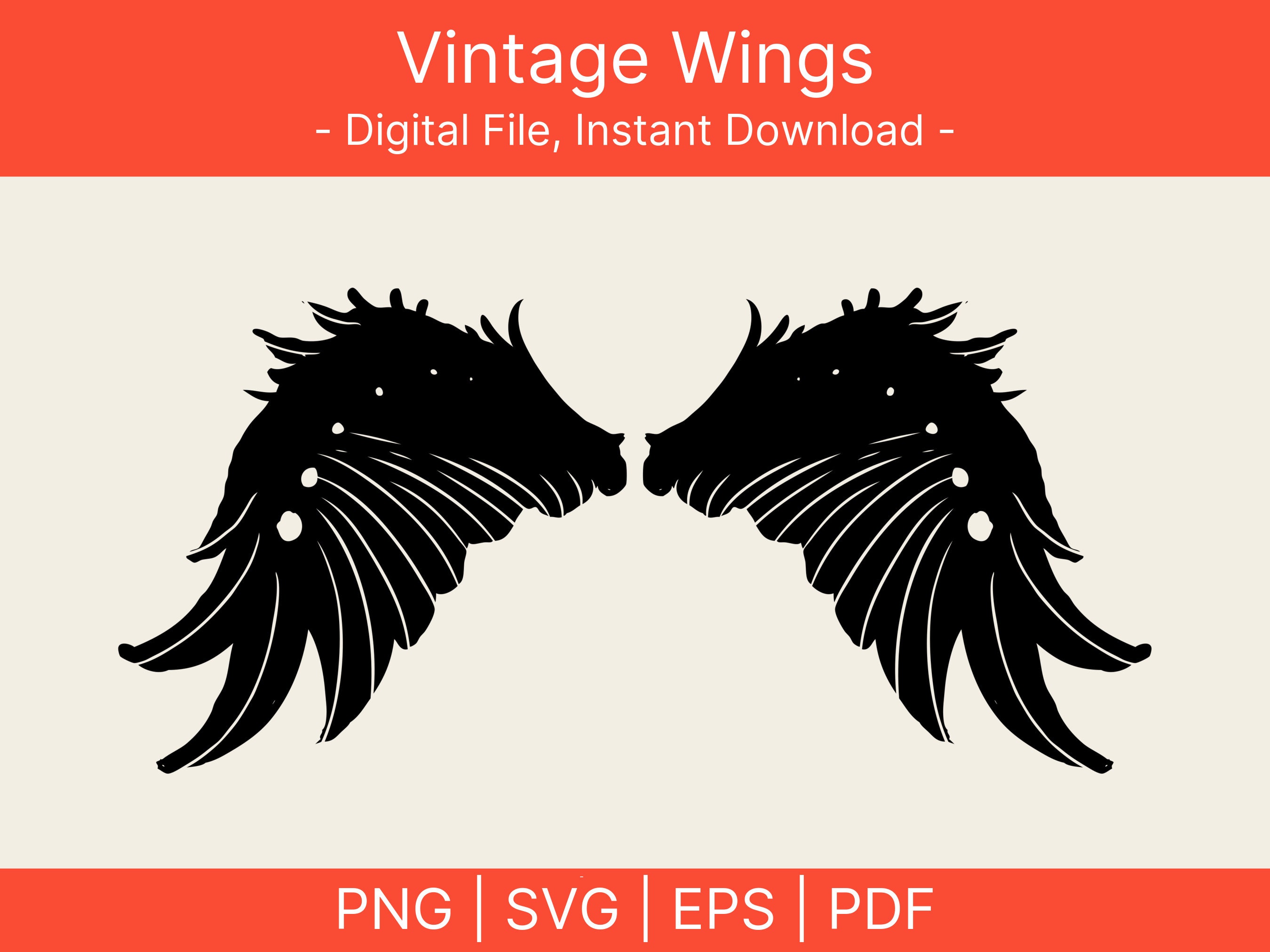 Vintage Angel Wings Bundle Svg, Wings Svg, Angel Wings Png Svg, Digital ...