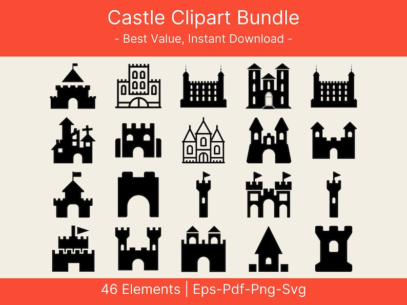 Castle SVG Bundle, Castle SVG, Castle Png, Cut Files for Cricut ...