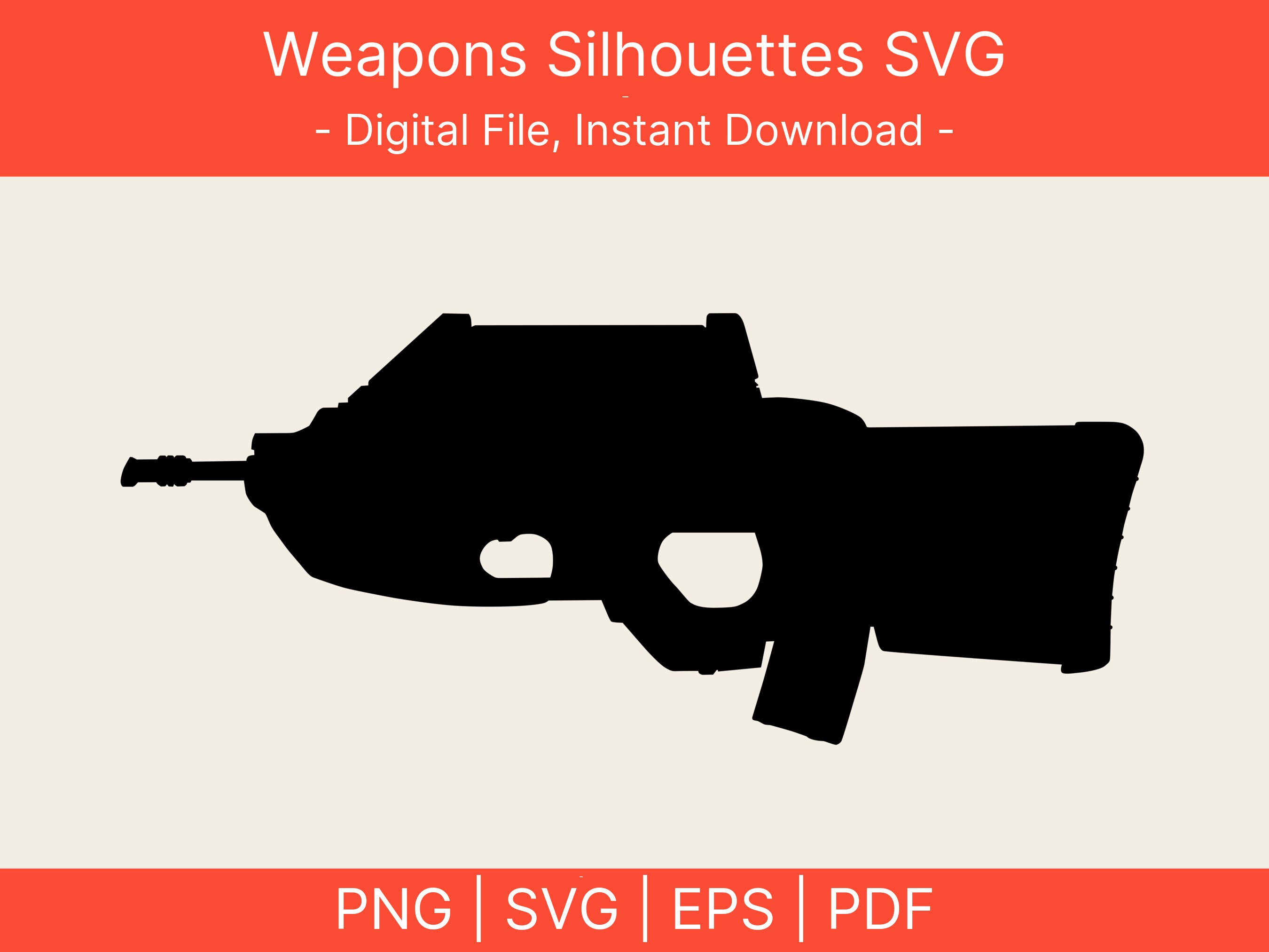 Assault Rifle Svg Bundle Weapon Design Files Cricut SVG Silhouette ...