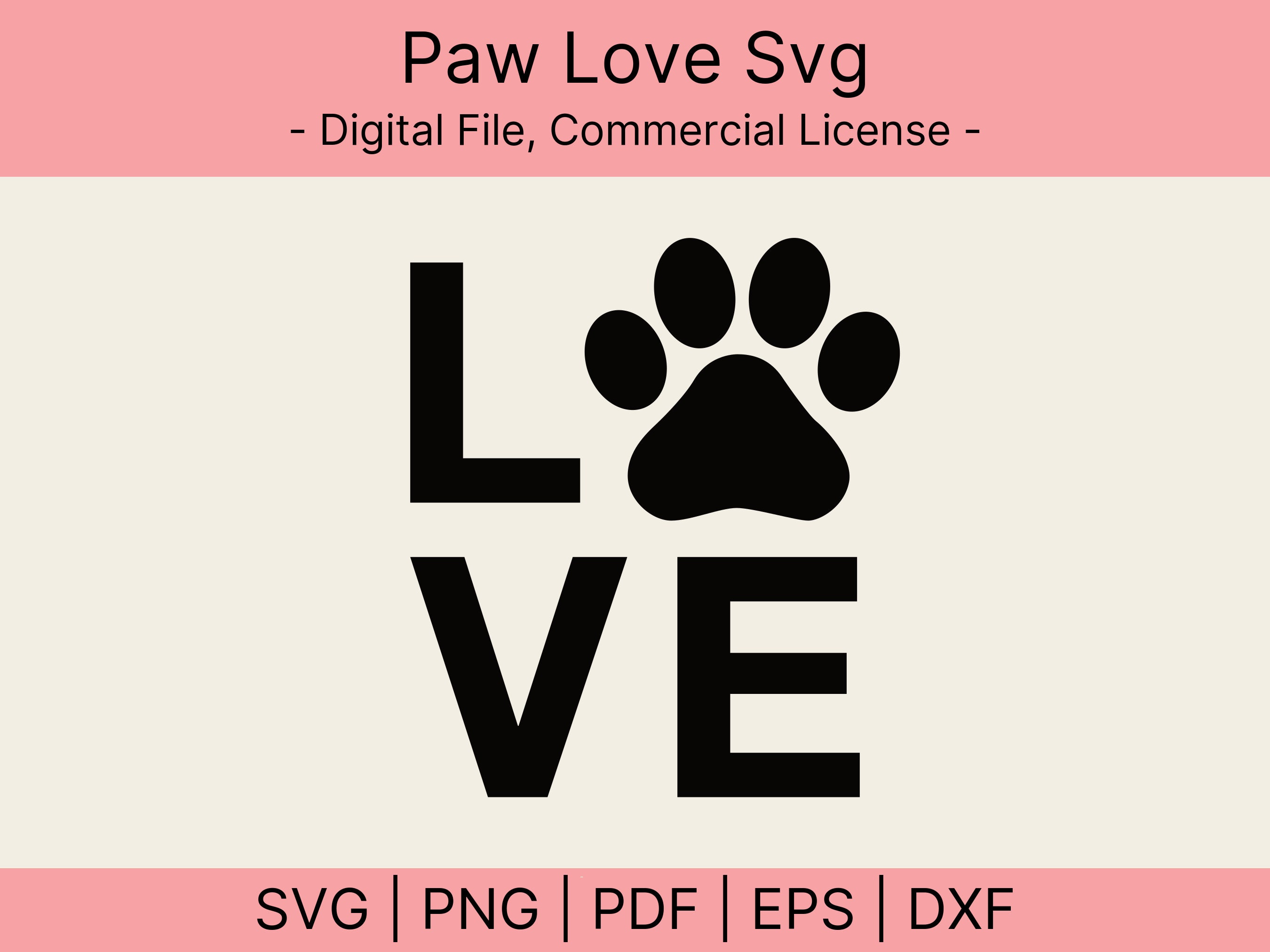 Paw Love SVG Adorable Pet Theme Cut File for Cricut and Silhouette ...