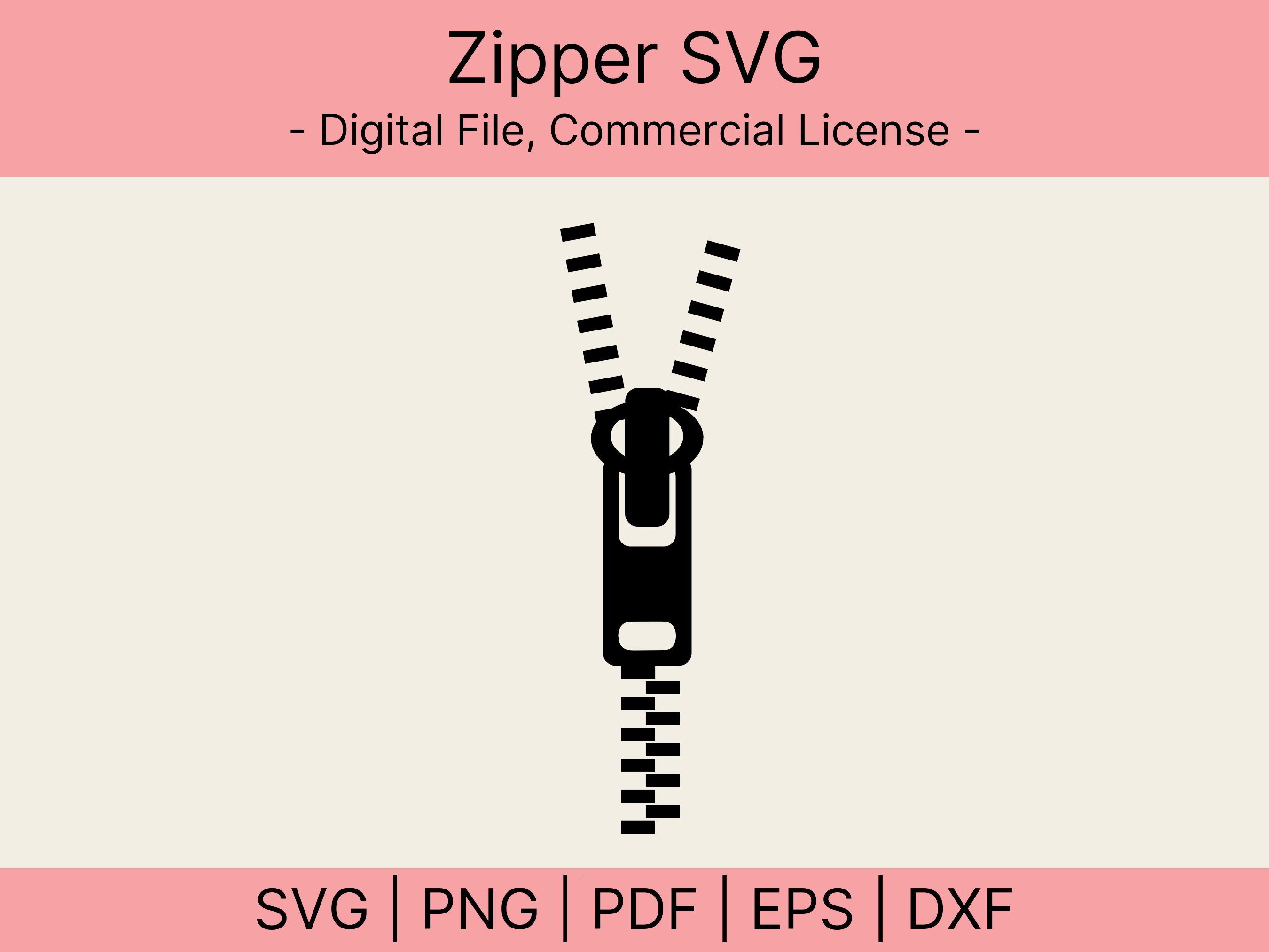 Zipper SVG File, Zipper Png Design, Zipper SVG, Vector Cut File for ...