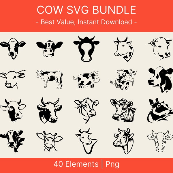 Cow Svg - Etsy