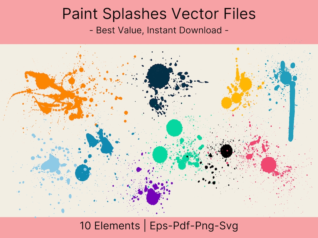 Paint Splatter SVG, Bundle, Paint Splats Svg, Paint Svg, Clipart, Cut ...