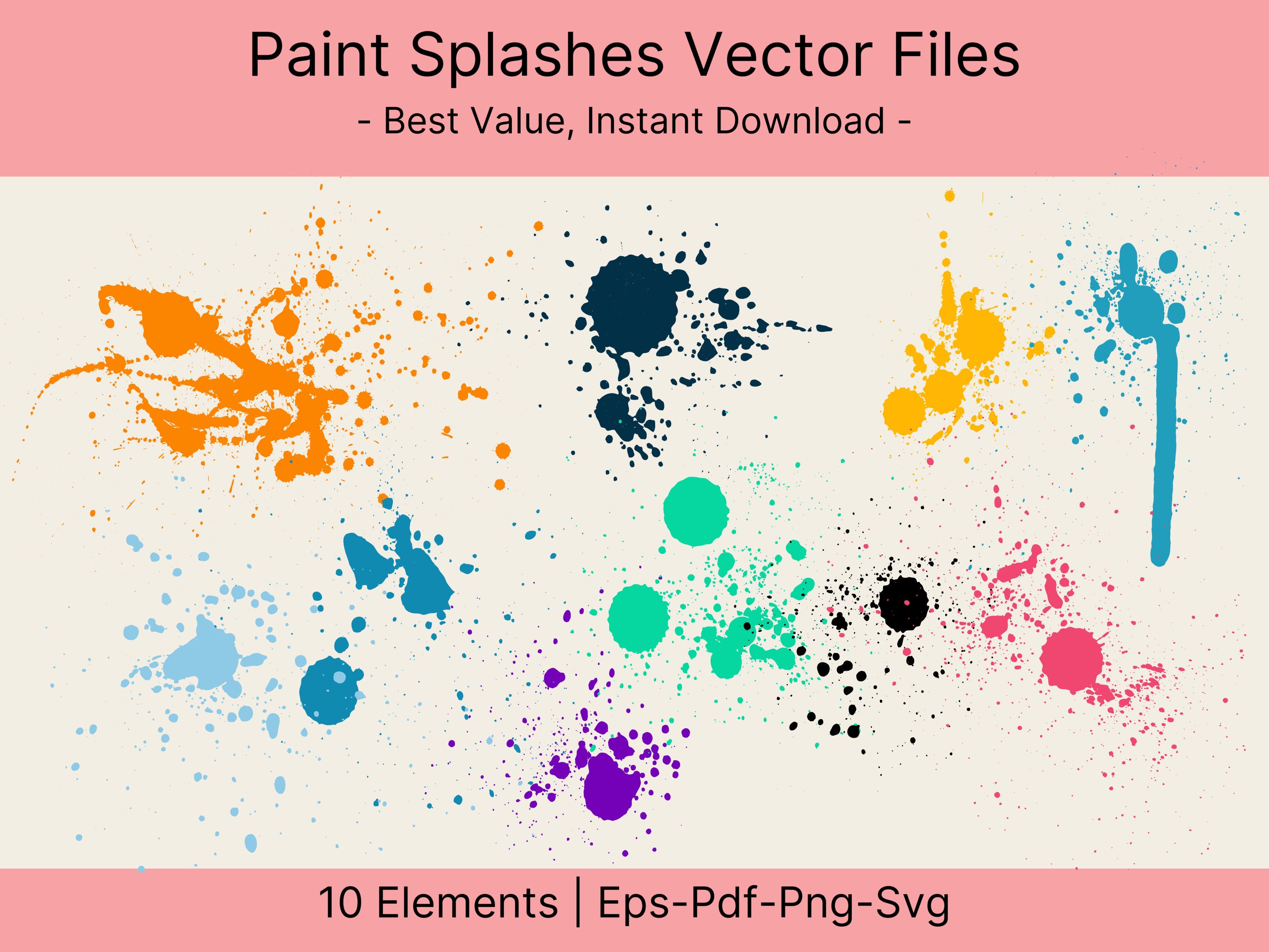 Paint Splatter SVG, Bundle, Paint Splats Svg, Paint Svg, Clipart, Cut ...