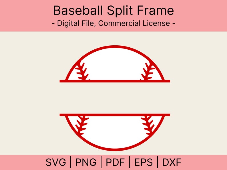 Baseball Split Frame Svg, Baseball Svg, Vector Cut File for Cricut ...